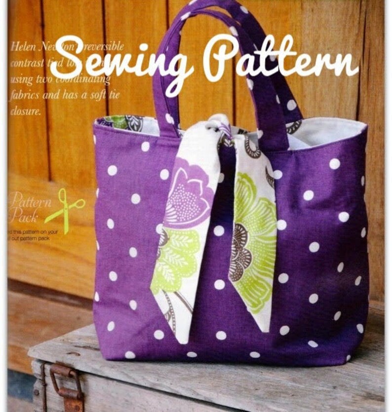 Digital Sewing Pattern PDF Reversible Tied Tote. Easy | Etsy