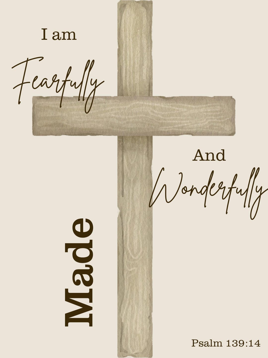 Faith Poster - Fearfully and Wonderfully Made. Home Decor or Nursery ...