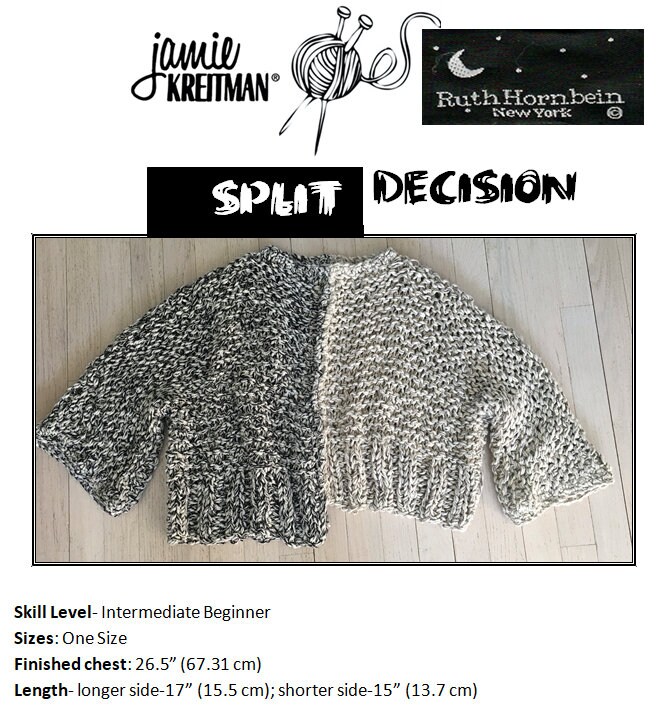 Split Decision Sweater Knitting Pattern, Craft Core Crop Top Knitting ...