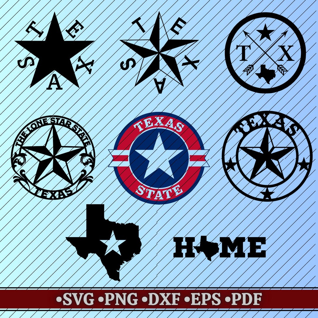 Texas State SVG Bundle Cut Files, Texas Lone Star State, Cricut, Laser ...