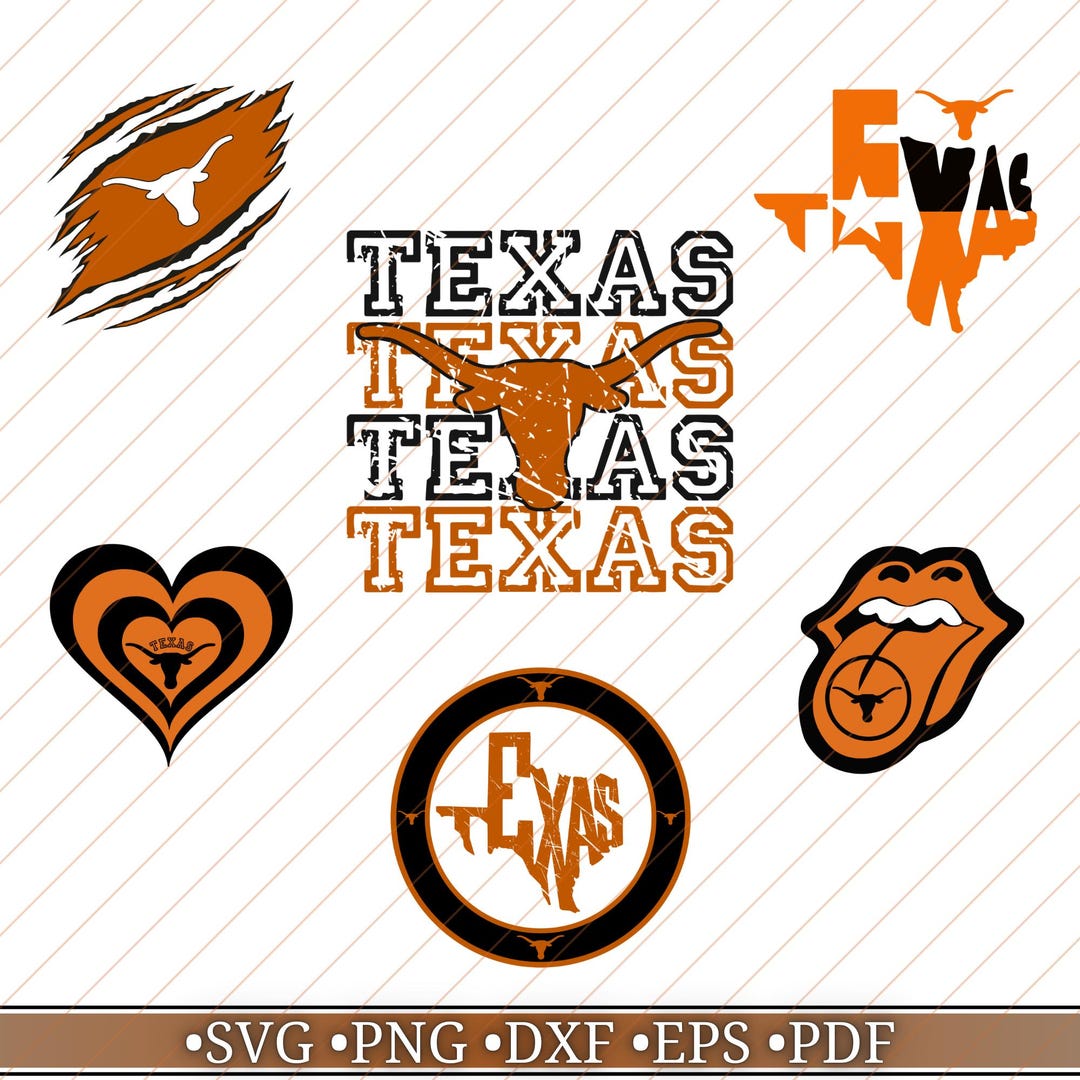 Texas Longhorn Svg Bundle, University Team Logo Design, Hook Them Horns ...