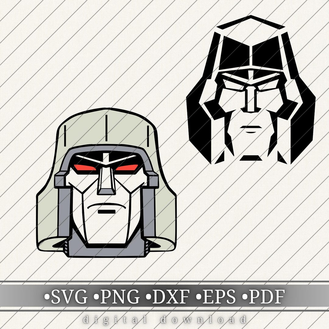 Megatron Svg Transformer Head Vector, Robot Face Clipart, CNC Laser Cut ...
