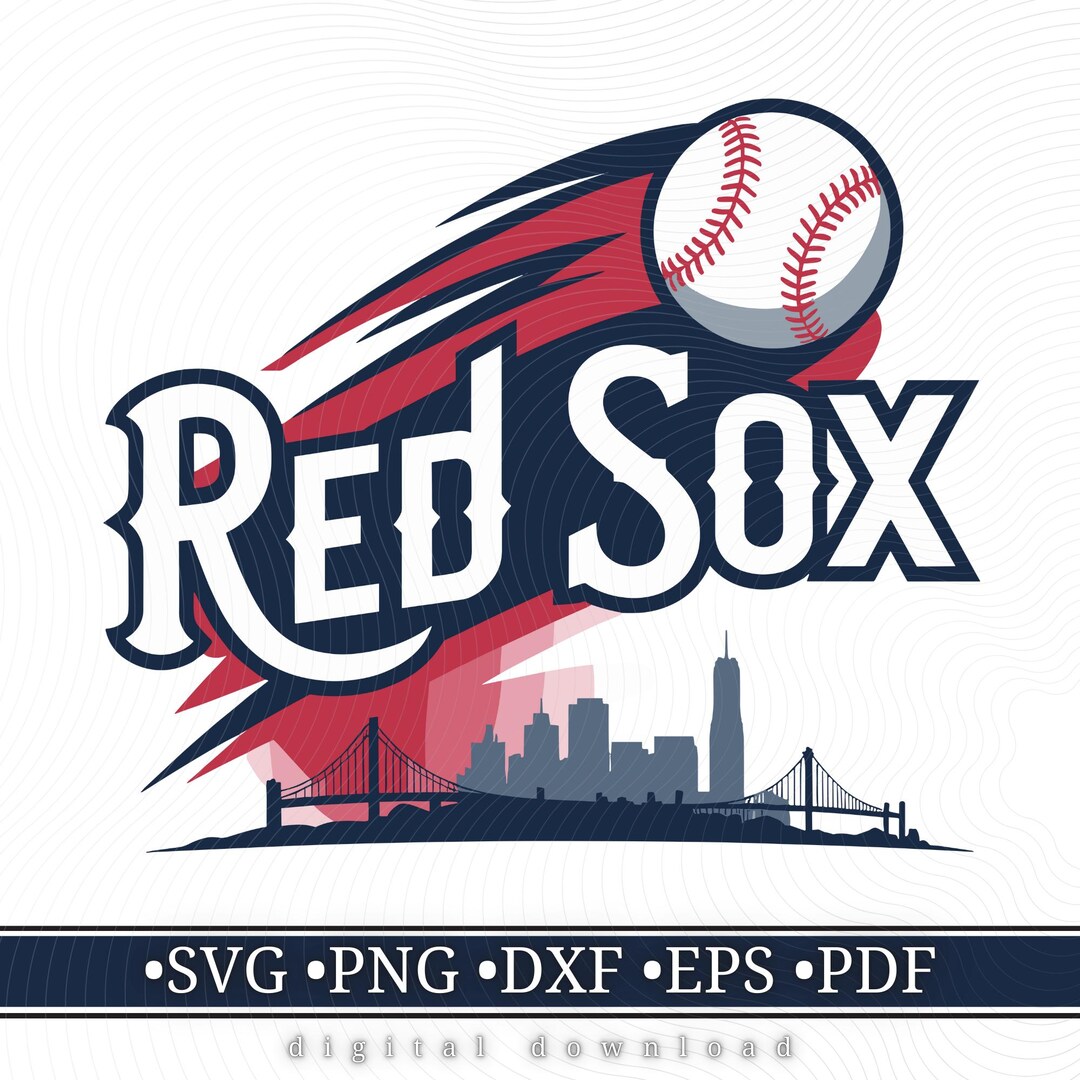 Red Sox Baseball SVG, Boston Skyline Digital Design for Cricut ...