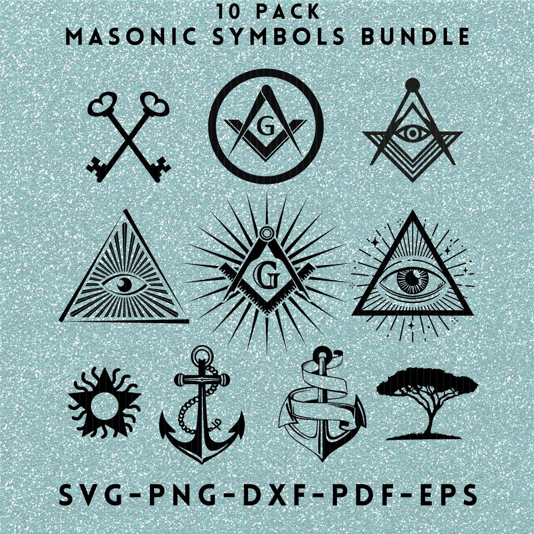 Masonic Symbols SVG Cut Files Bundle, Freemasonry, All Seeing Eye ...