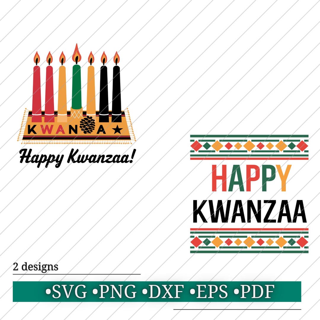 Happy Kwanzaa SVG Bundle – Kinara Candle Designs, African Patterns ...