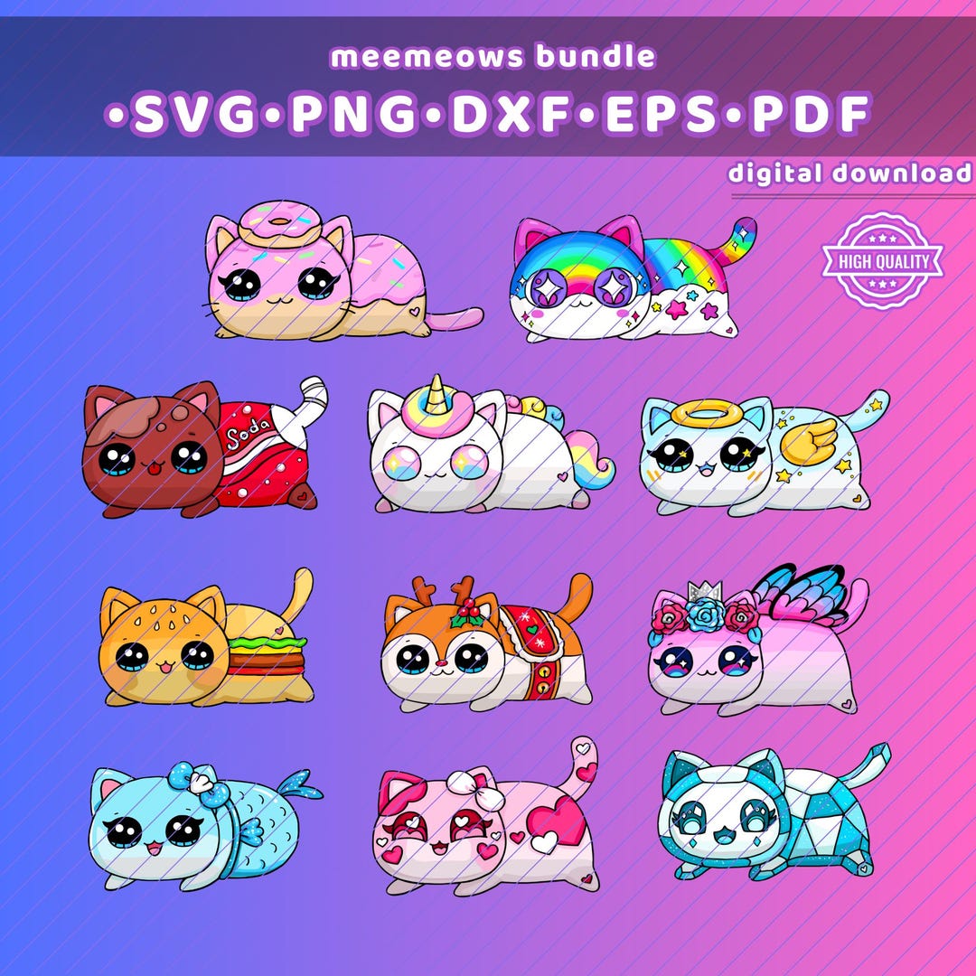 Meemeows Aphmau Svg Png Bundle, Sublimation, Cricut, Anime Cat Vector ...