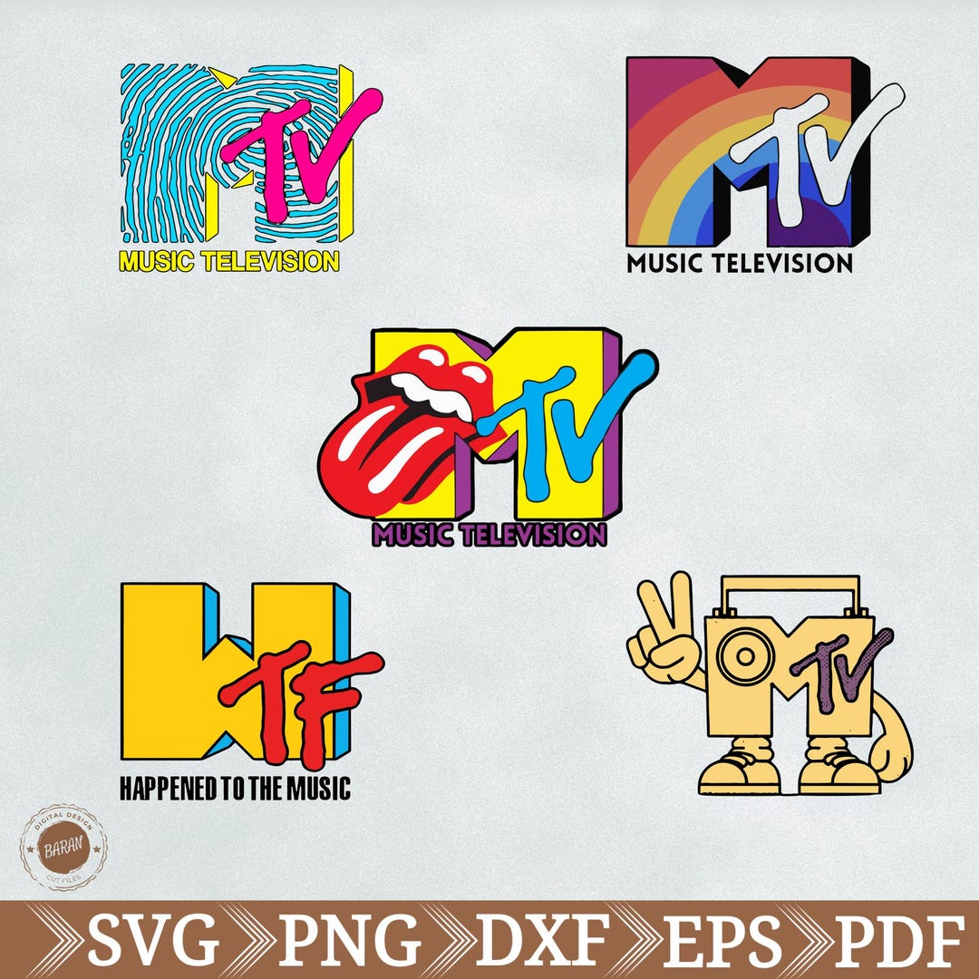 MTV Svg Bundle, Music Television Png, 80's, 90's, Music Lover, Svg,png,dxf,eps,pdf, Printable ...