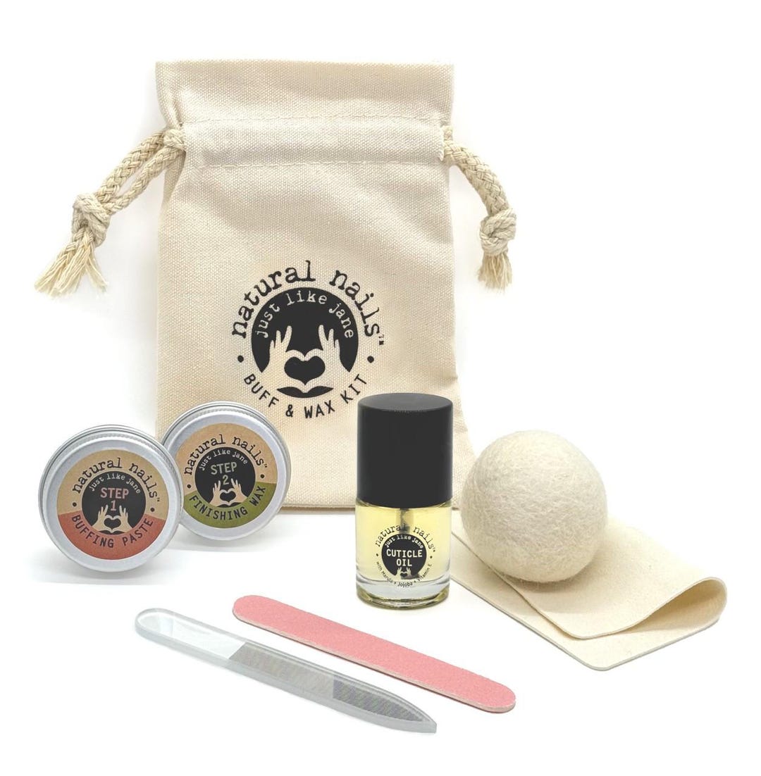 Handmade Natural Nail Care Kit: Buff & Wax Manicure With Nano Glass ...