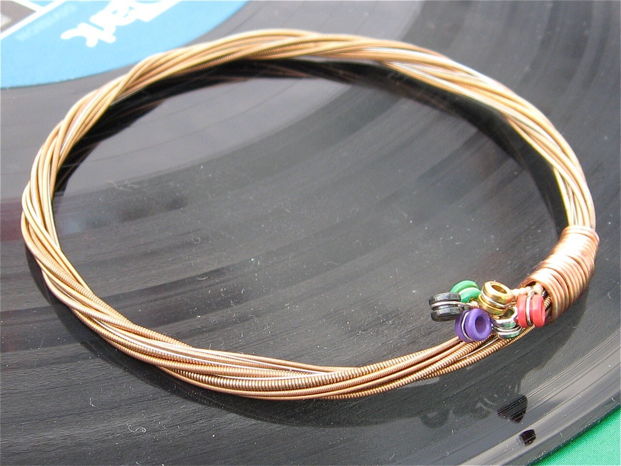 Acoustic Guitar String Bracelet Bronze Colored With Colored - Etsy