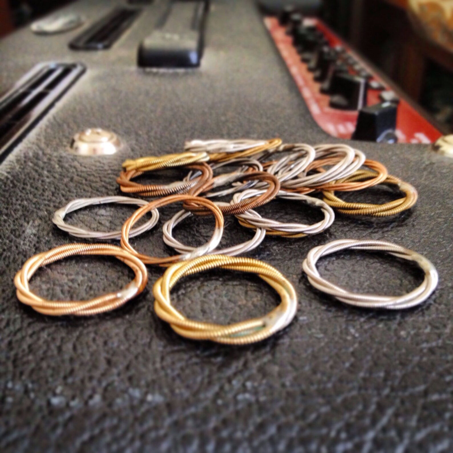 Recycled Guitar String Stacking Ring in YOUR CHOICE of - Etsy