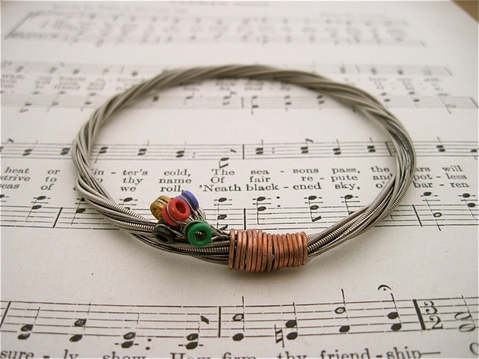 Recycled Electric Guitar String Bracelet Silver Colored With - Etsy