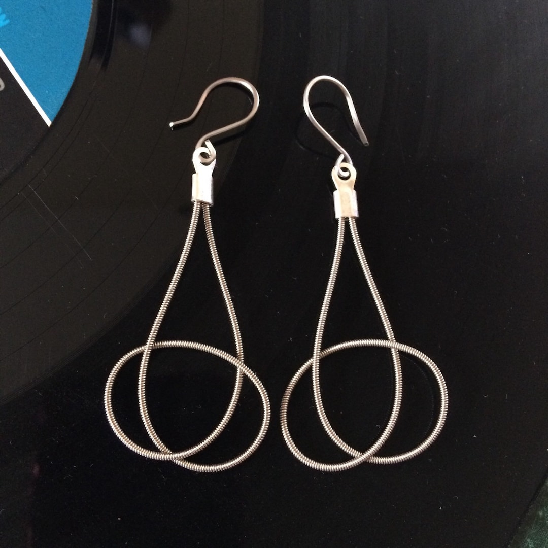 Recycled Electric Guitar String Earrings Ready to Ship From Ohio - Etsy