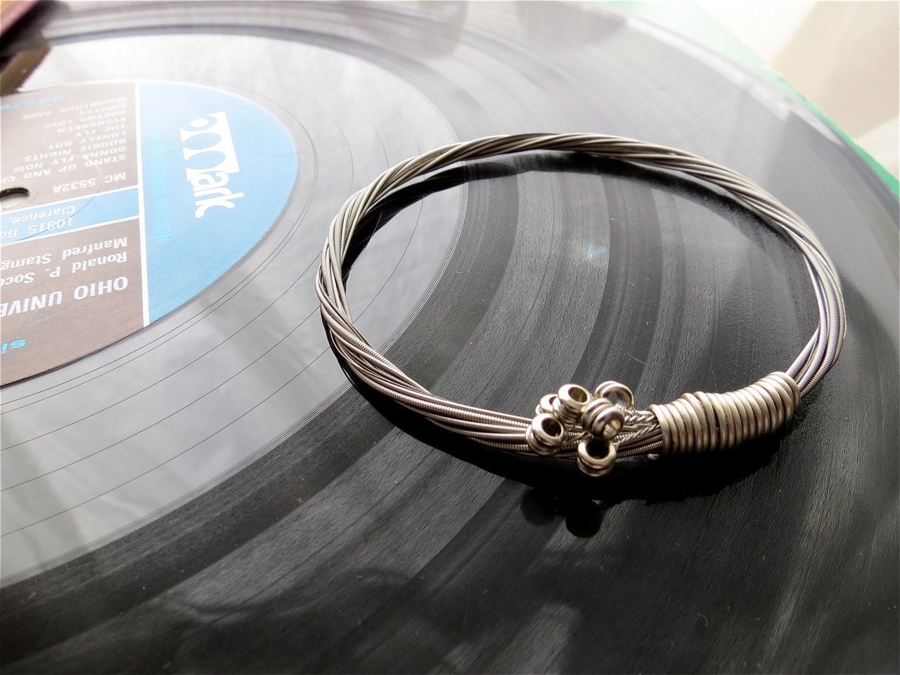 Recycled Electric Guitar String Bracelet Silver Colored With | Etsy