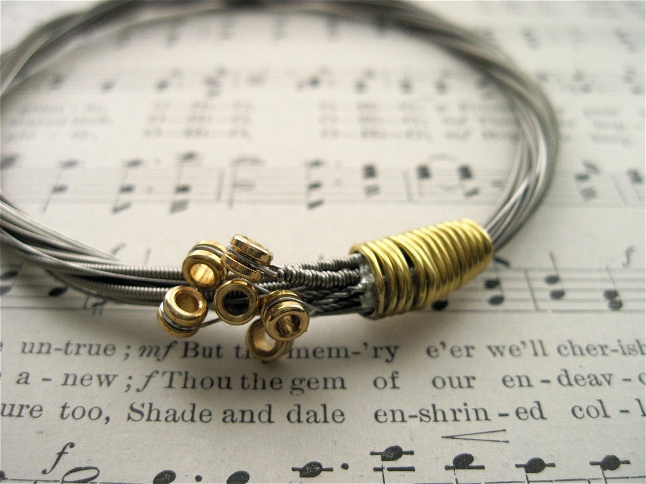 Recycled Electric Guitar String Bracelet Silver Colored Unisex - Etsy