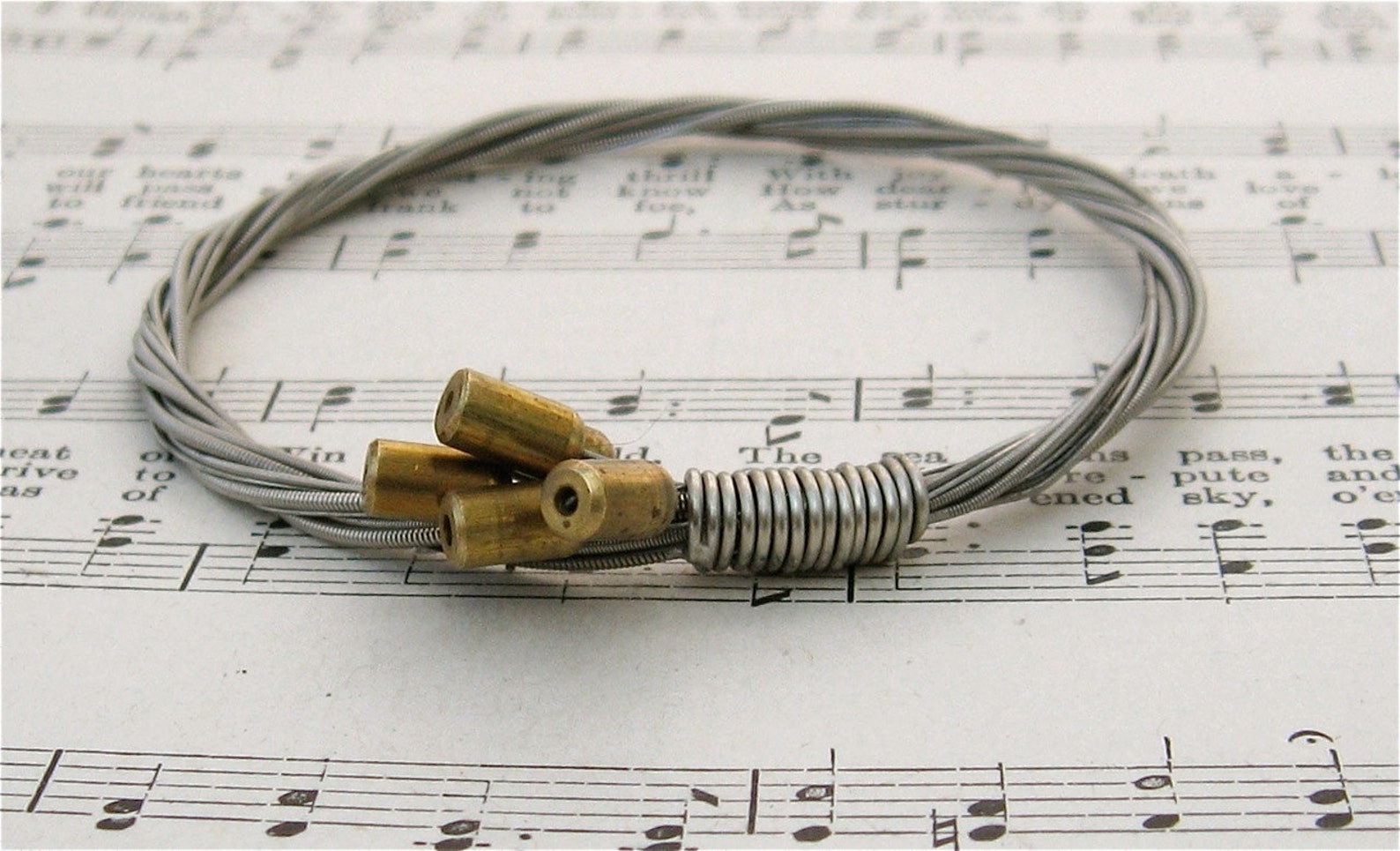 Recycled Electric Guitar String Bracelet Silver Colored With - Etsy