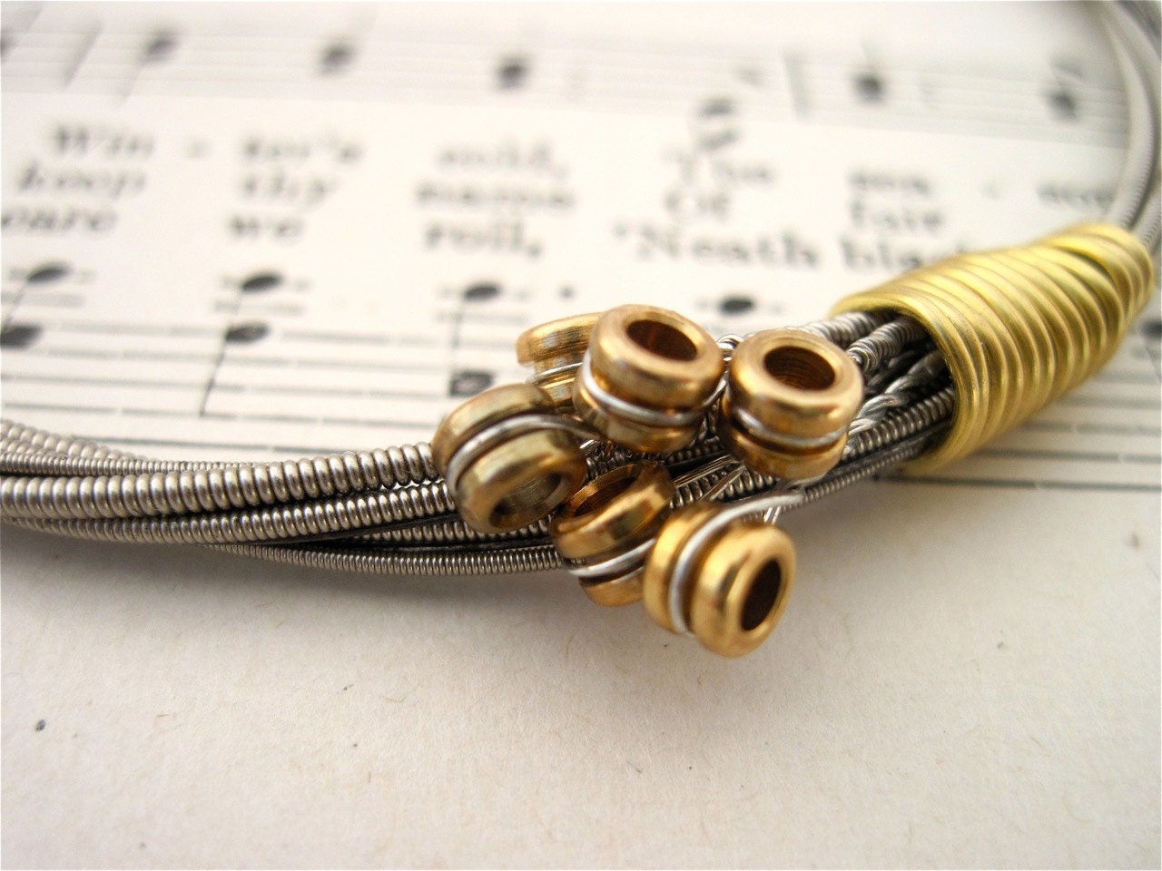 Recycled Electric Guitar String Bracelet Silver Colored With - Etsy