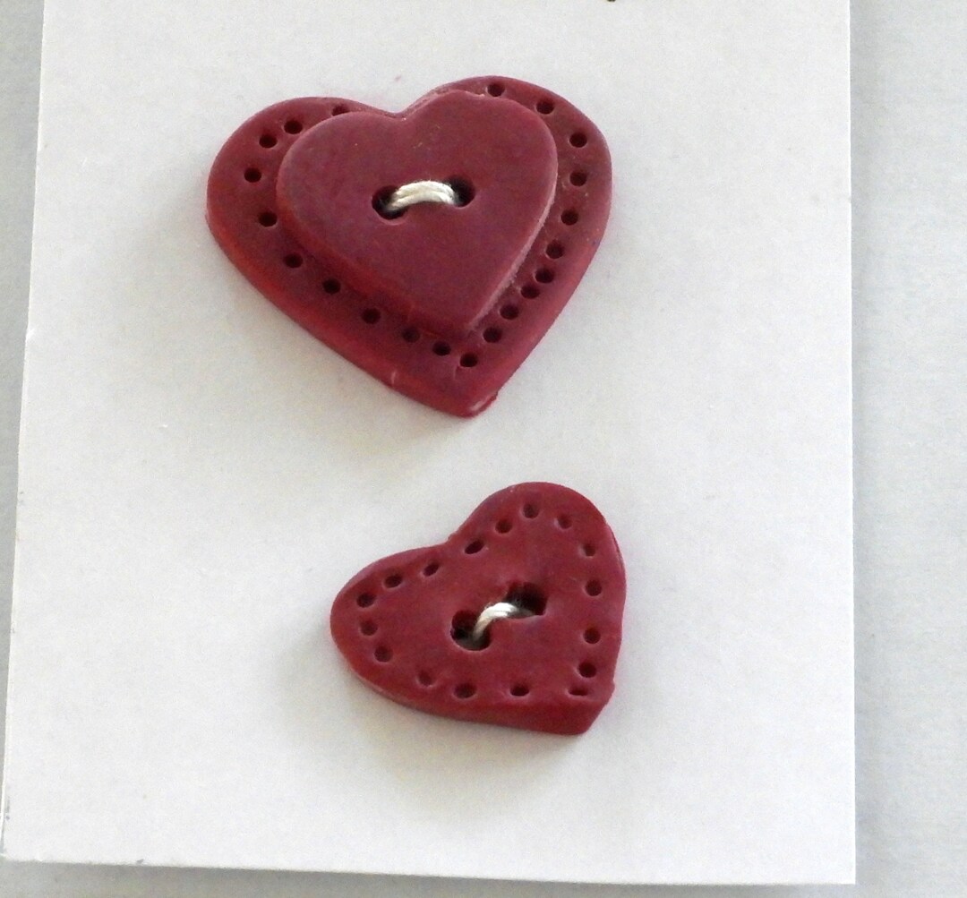 Companion Heart Buttons-red Accent Buttons - Etsy