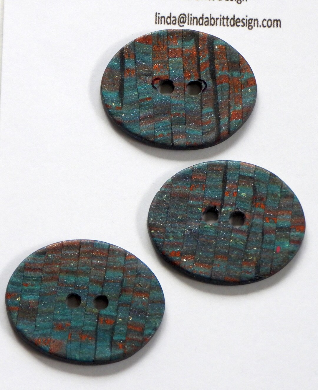 3 Faux Tweed Oval Buttons - Etsy