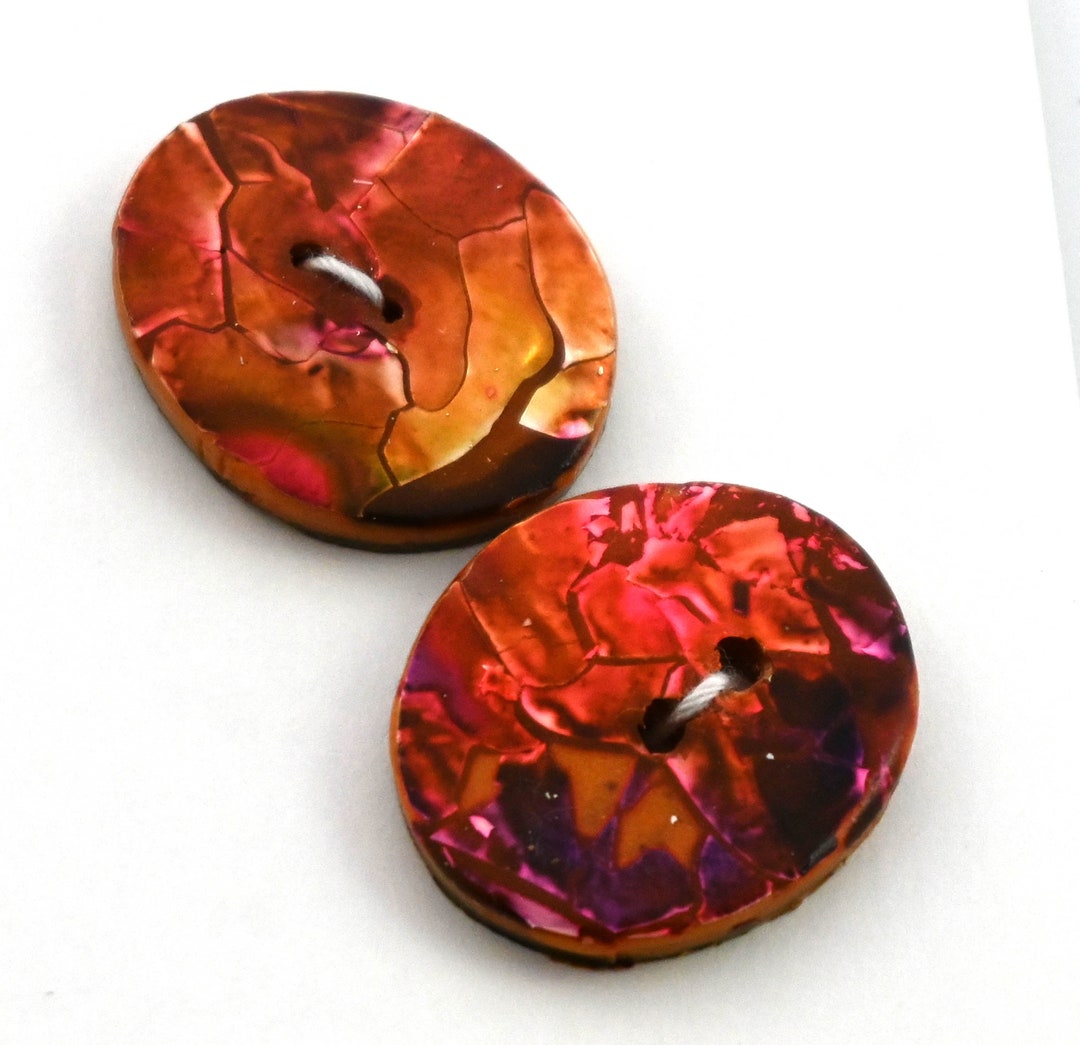 2 Magnificent Oval Hologram Buttons - Etsy