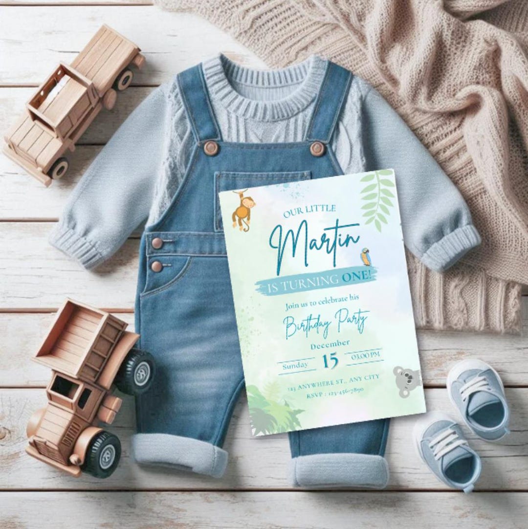 Printable Birthday Invitation boy Canva Template - Etsy