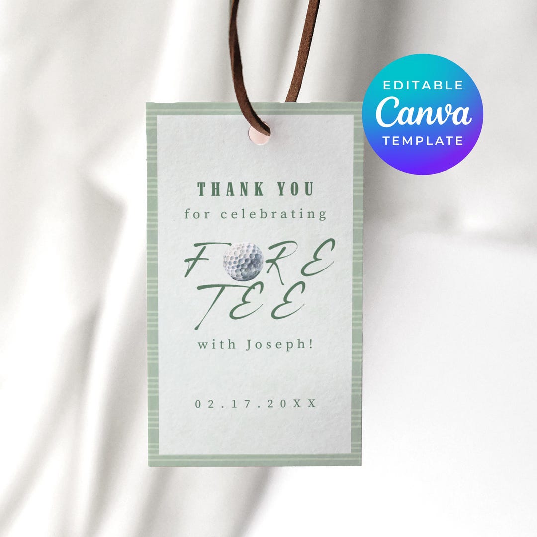 Golf Birthday Favor Tags, Fore Tee 40th Birthday Decorations, Mens ...