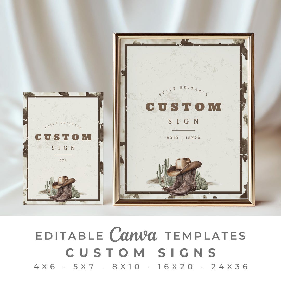 50th Birthday Candy Sign Printable, Cowboy Party Decor, Rodeo Table ...