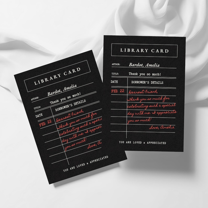 Library Thank You Card Canva Template, Librarian Appreciation Printable ...