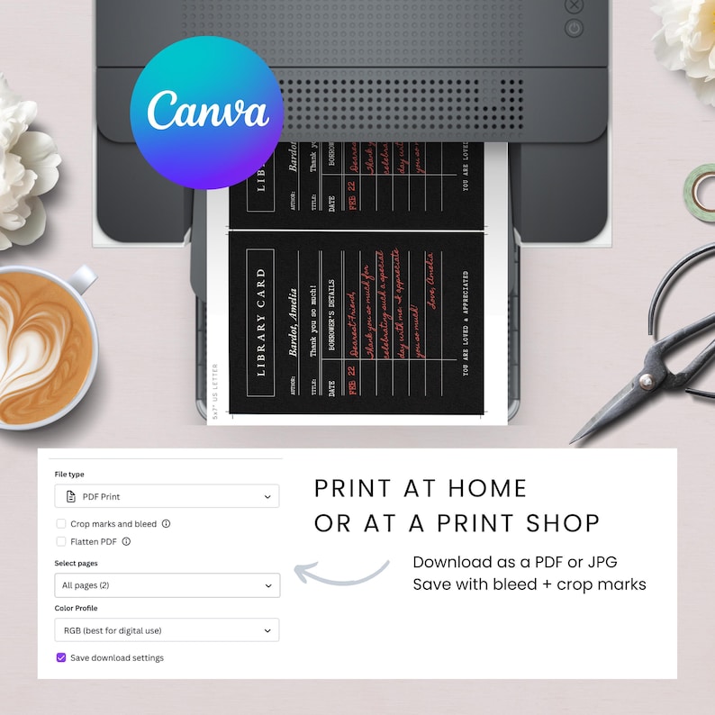 Library Thank You Card Canva Template, Librarian Appreciation Printable ...