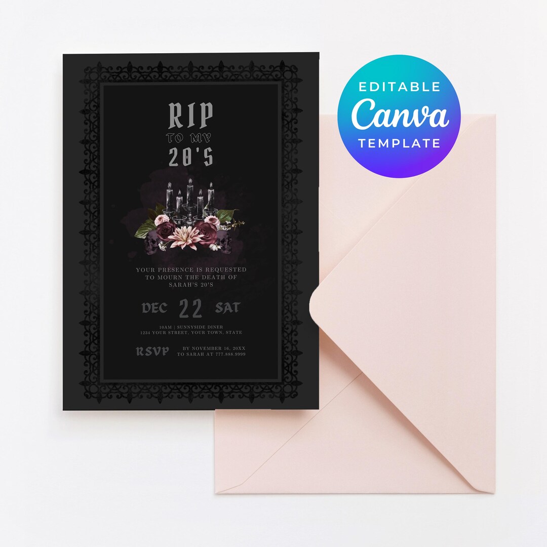 Rip to My 30s Invitations 30th Birthday Halloween Theme Editable ...