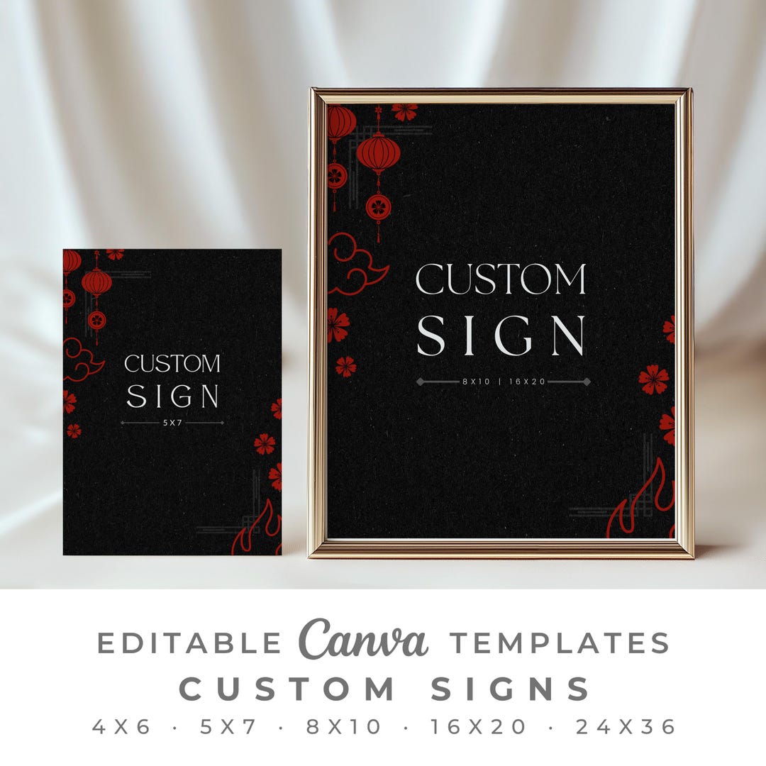 Hibachi Party Sign Themed Birthday Table Display Decorations Canva ...