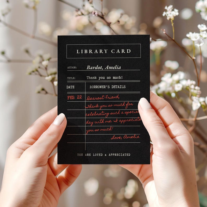 Library Thank You Card Canva Template, Librarian Appreciation Printable ...