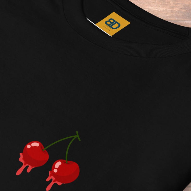 Cute Cherry Graphic T-shirt, "i Cherish You" T-shirt, Minimal Front ...