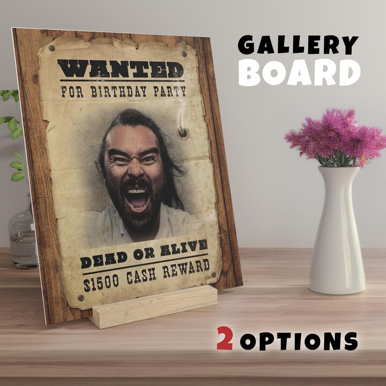 Customizable Wanted Poster, Funny Gallery Board, Wooden Display ...