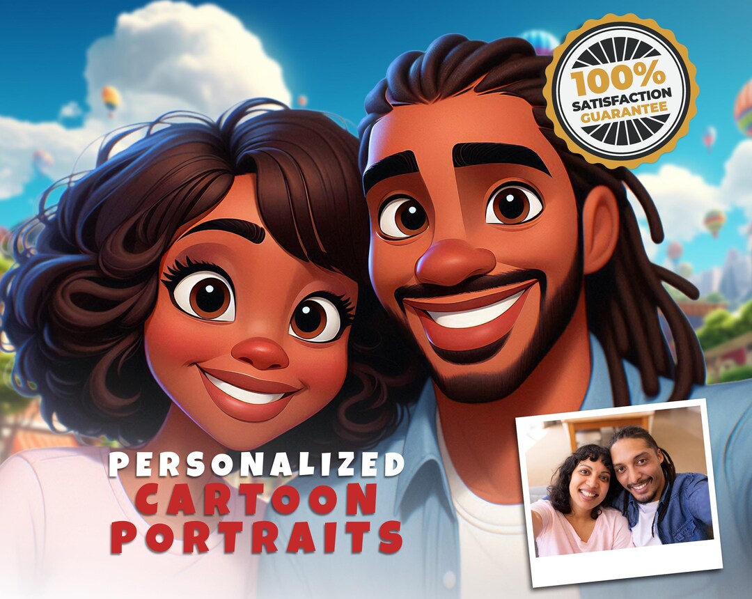 Custom Animation Portrait, Personalized Cartoon Poster, Disney Style ...