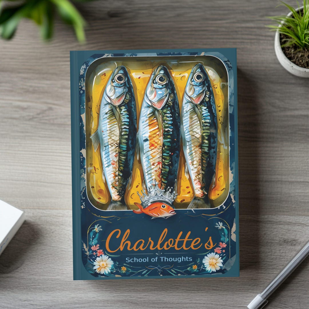 Personalized Blue Sardine Tin Journal - Custom Hardcover Lined Notebook ...