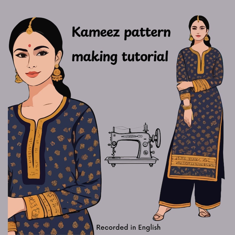 New Kameez Pattern Making Tutorial - Etsy