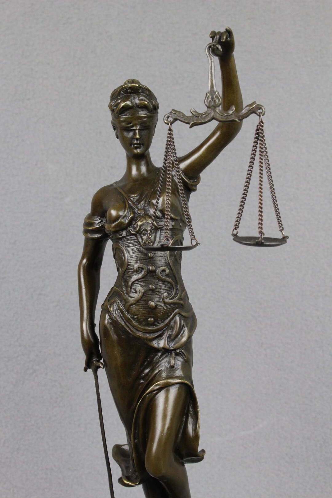 Bronze Sculpture Lady Justice Figure Statue Law Lawyer Classic Court ...