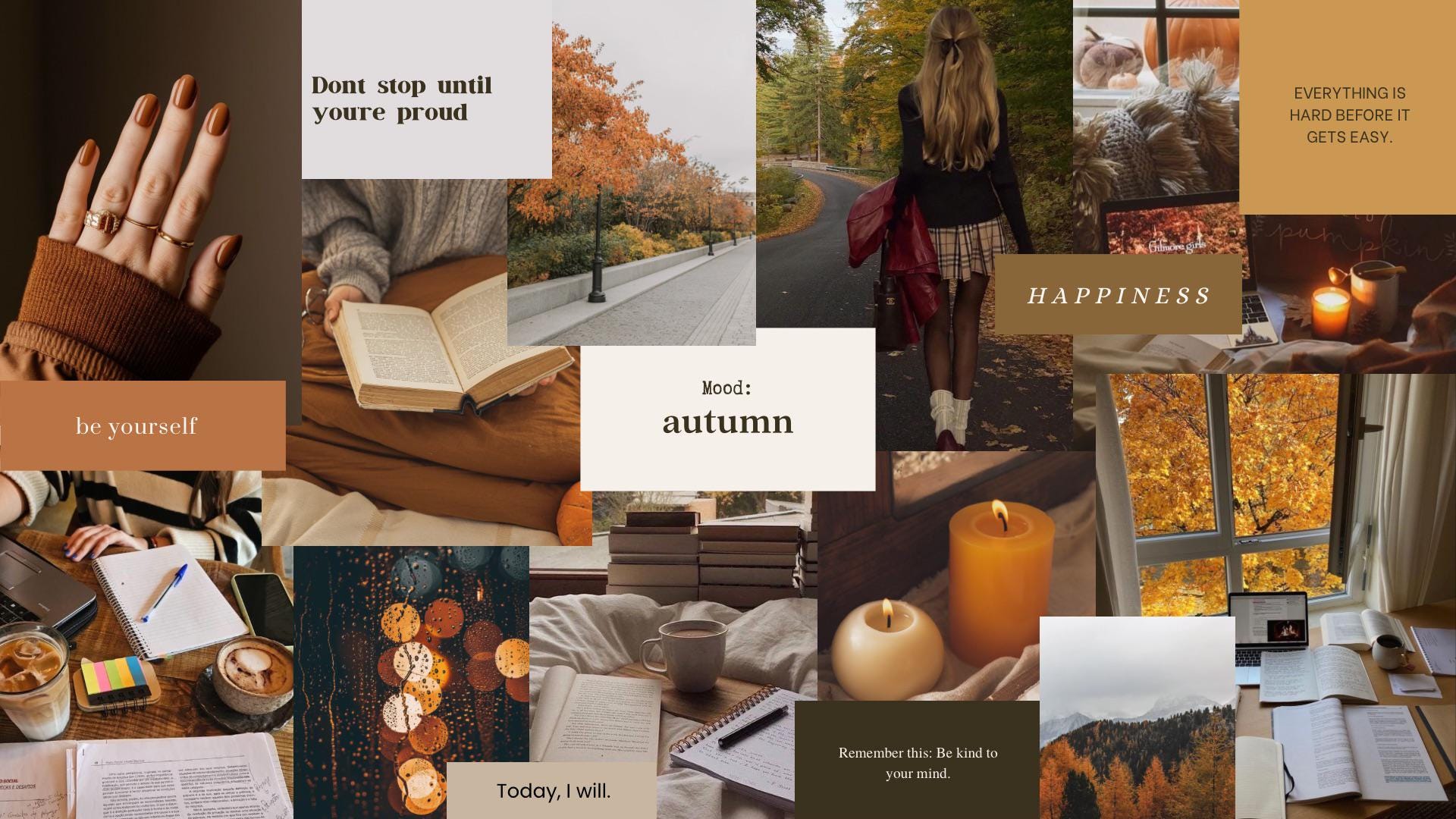 Digital Wallpaper Vision Board, Screensaver, Aesthetic Autumn Mood ...
