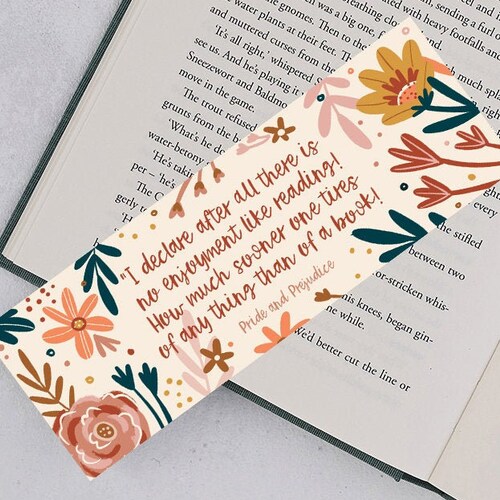 Pride and Prejudice Bookmark Jane Austen Bookmark Bookmark - Etsy