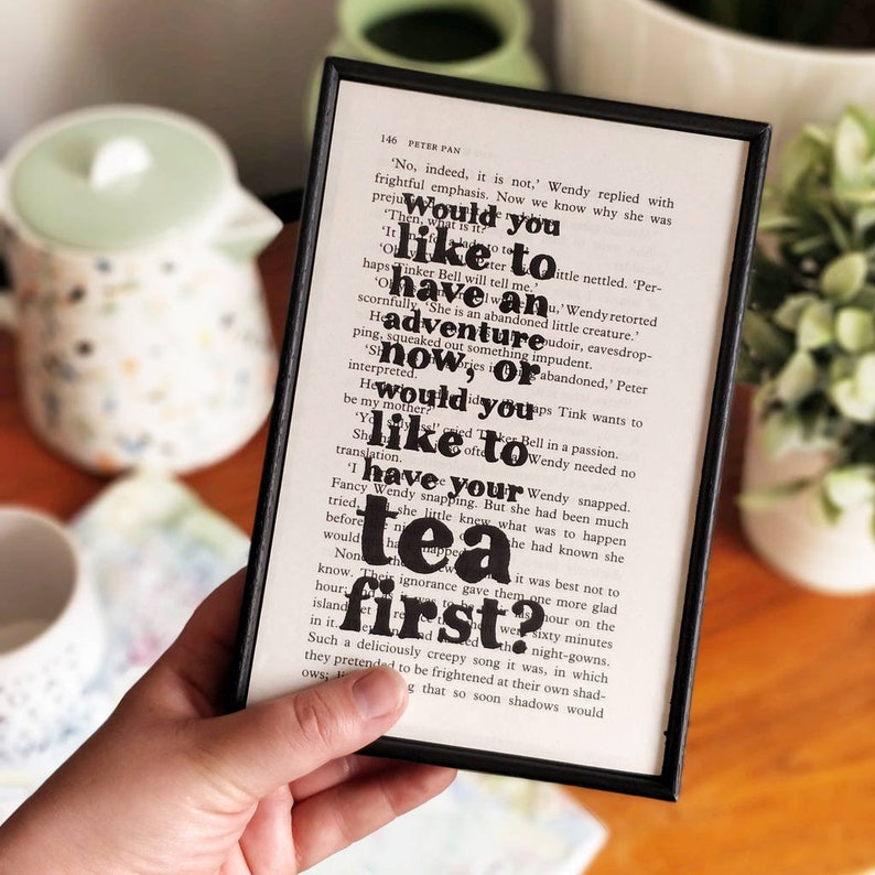 Peter Pan Quote Tea Lover Literary Quote Book Lover Gift - Etsy