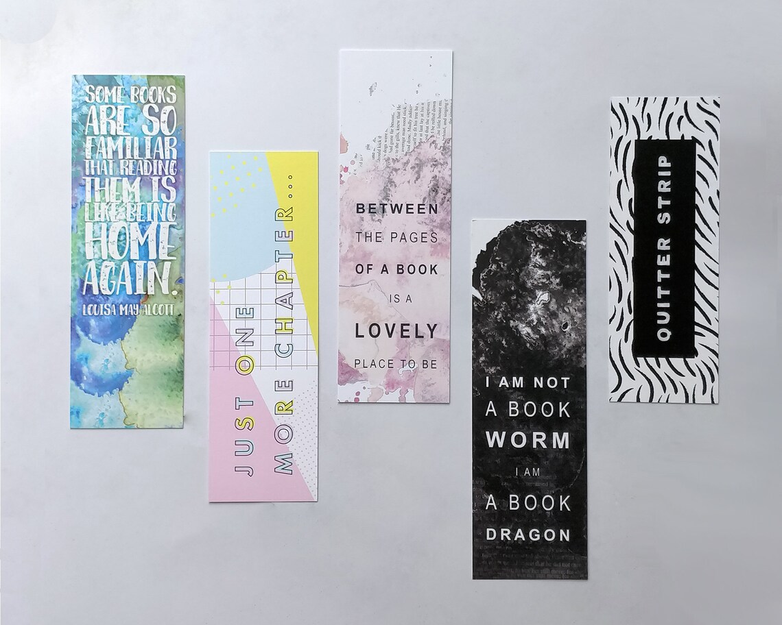 Book Lover Bookmark Set Bookmark Bundle Five Bookmarks - Etsy