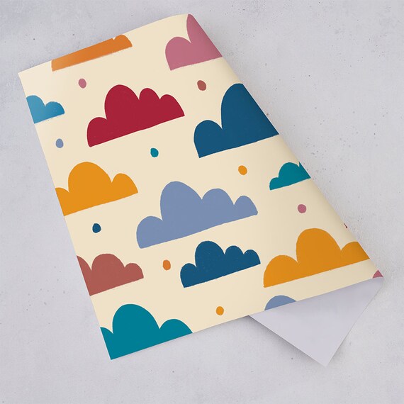 Rainbow Clouds Wrapping Paper Sheets Gift Wrap Five Small - Etsy UK
