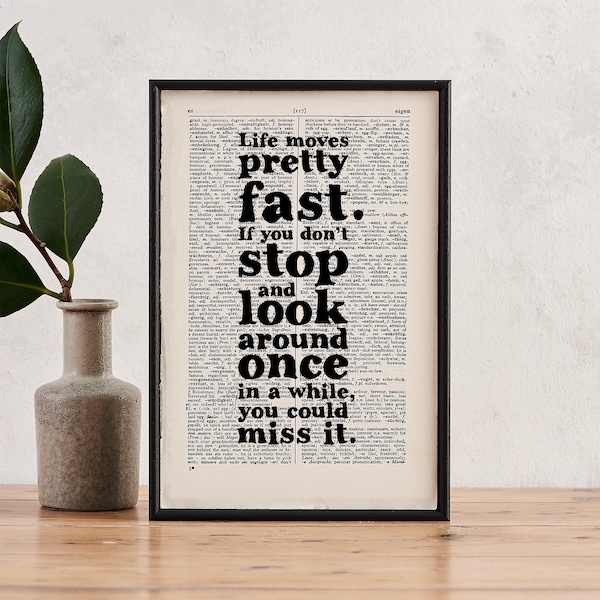 Ferris Bueller "life Moves Pretty Fast" Poster - Etsy