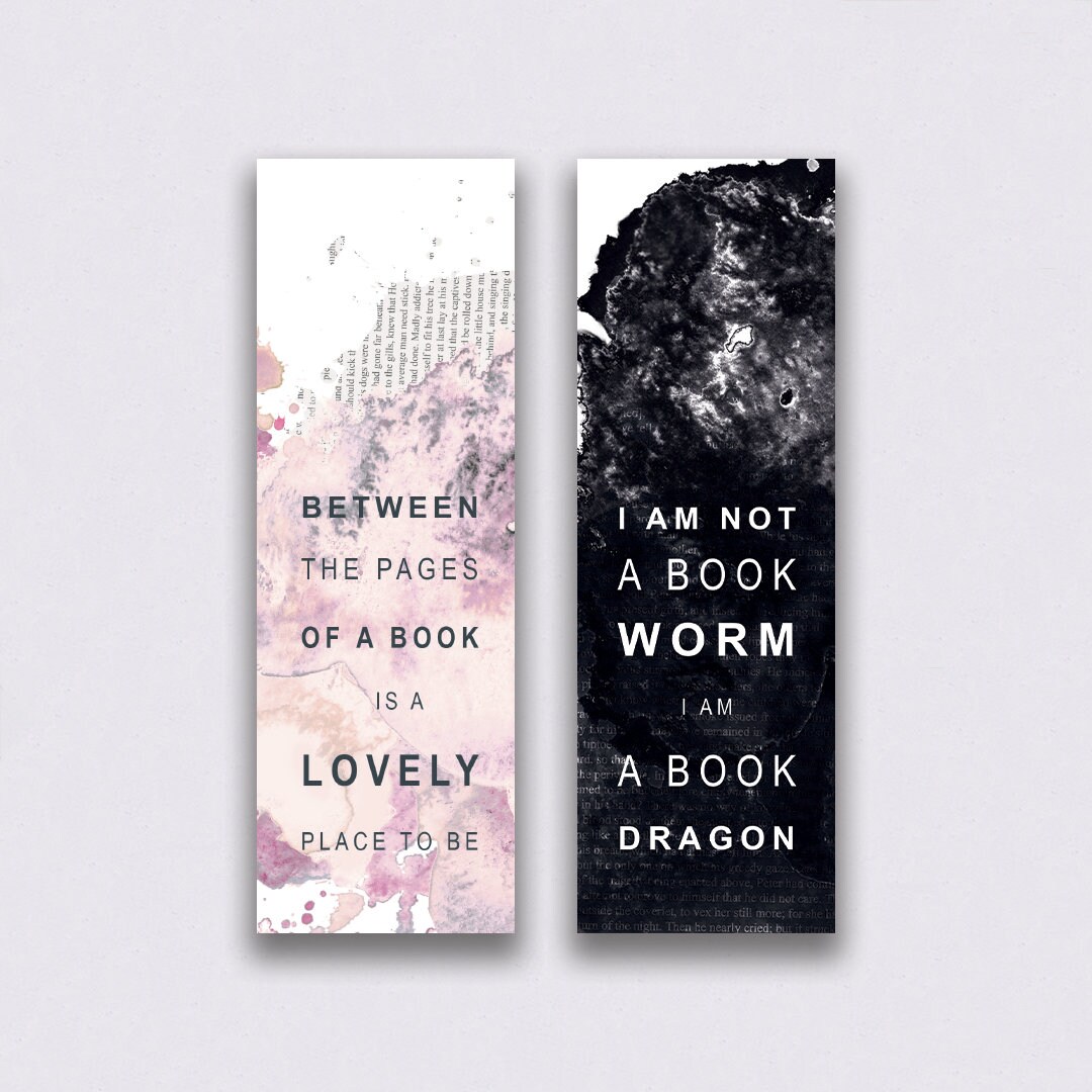 Set of Two Book Lover Bookmarks Bookmark Set Token Book Gift Literary ...
