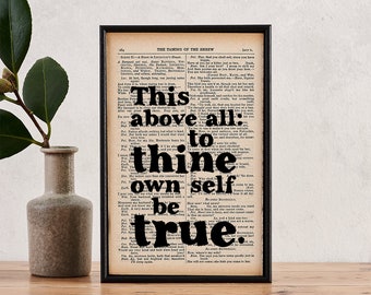 To Thine Own Self Be True Shakespeare Cat Print Illustration ...