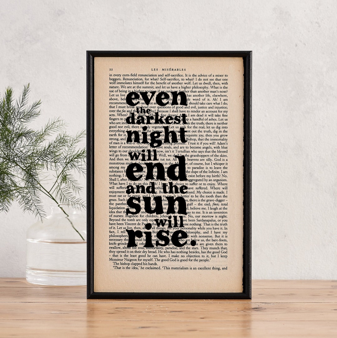 Les Misérables Gift - Inspirational Quote - Framed Book Page Art - Les ...
