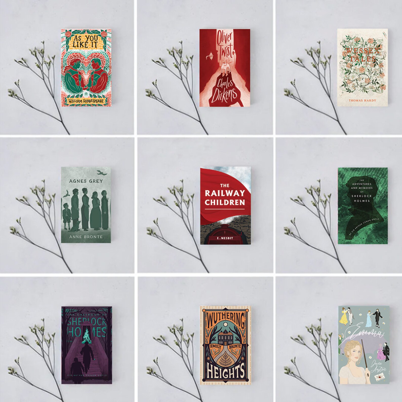 Three Classic Books Exclusive Cover Designs Classic Fiction Literature ...