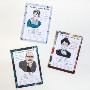 Postcard Set - Authors - Stat Card - Etsy UK