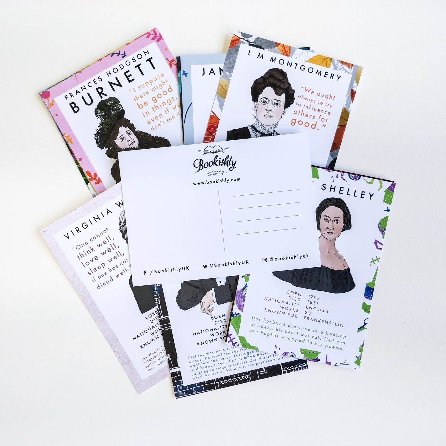 Postcard Set - Authors - Stat Card - Etsy UK