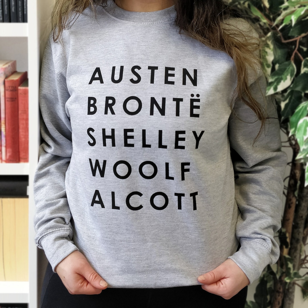 Classic Literature Gift Female Author List Slogan Sweatshirt Austen ...